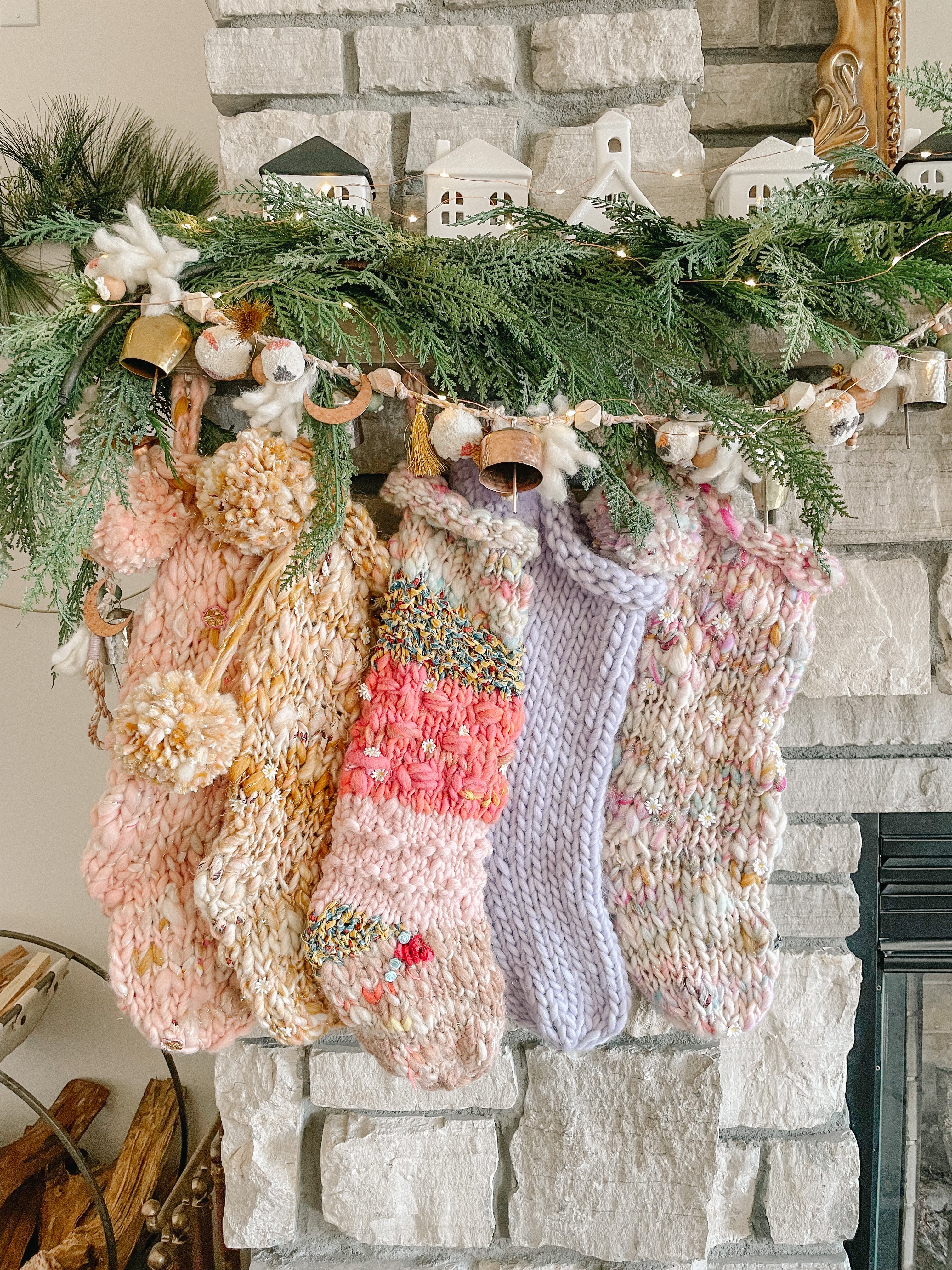 Hand Knit Stockings – Pine & Poppy